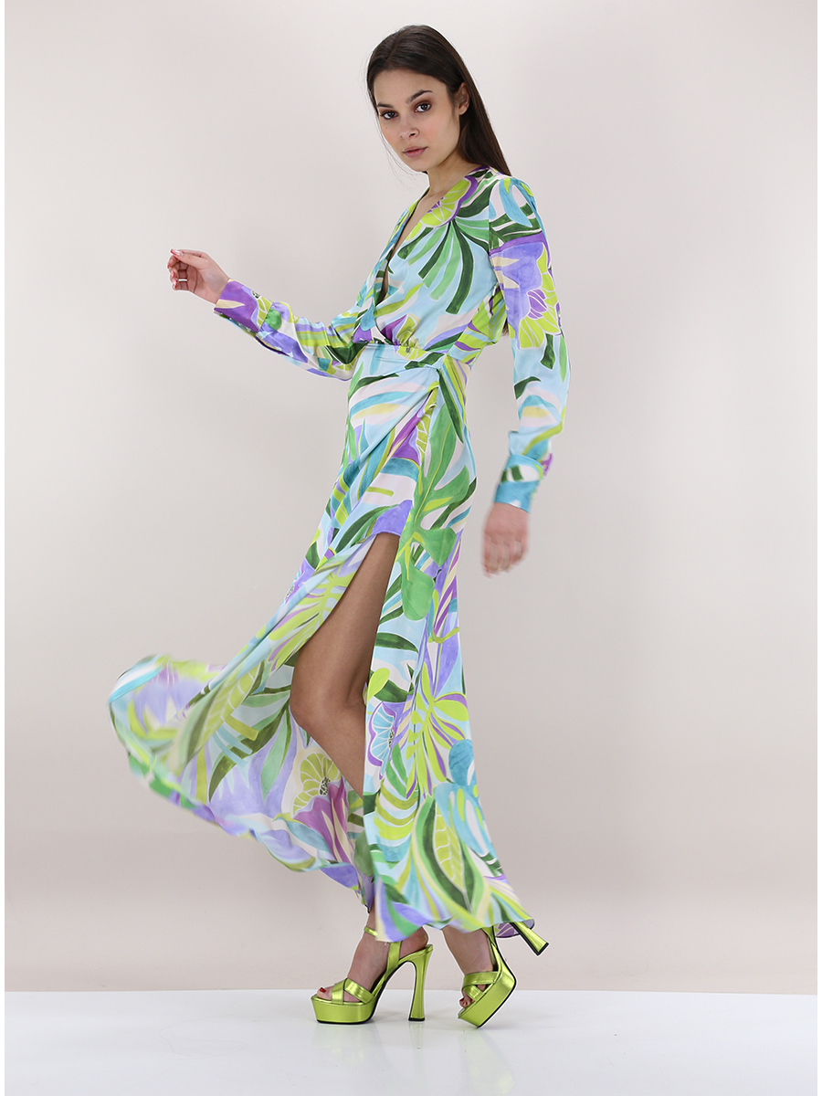 Abito Lilla/giallo f8022 Kocca - Le Follie Shop