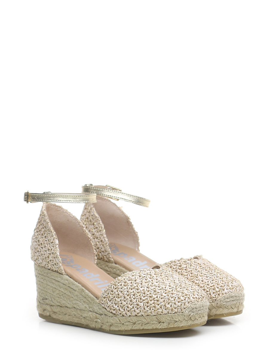 Zeppa Beige/oro Espadrilles - Le Follie Shop