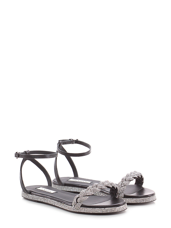 Sandalo basso Nero/argento Ninalilou - Le Follie Shop