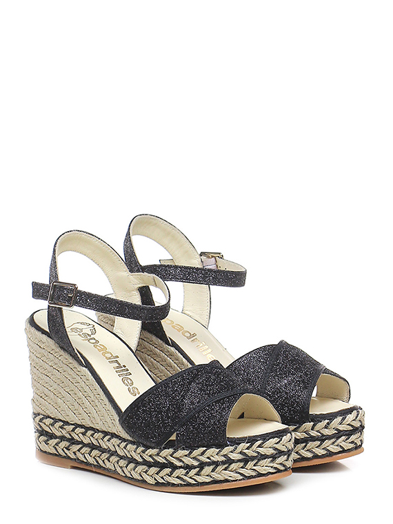 Zeppa Nero Espadrilles - Le Follie Shop